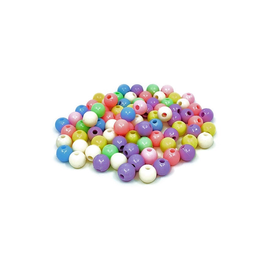 Margele din plastic colorate si gaurite, 20 g, 80 buc/set - eMAG.ro