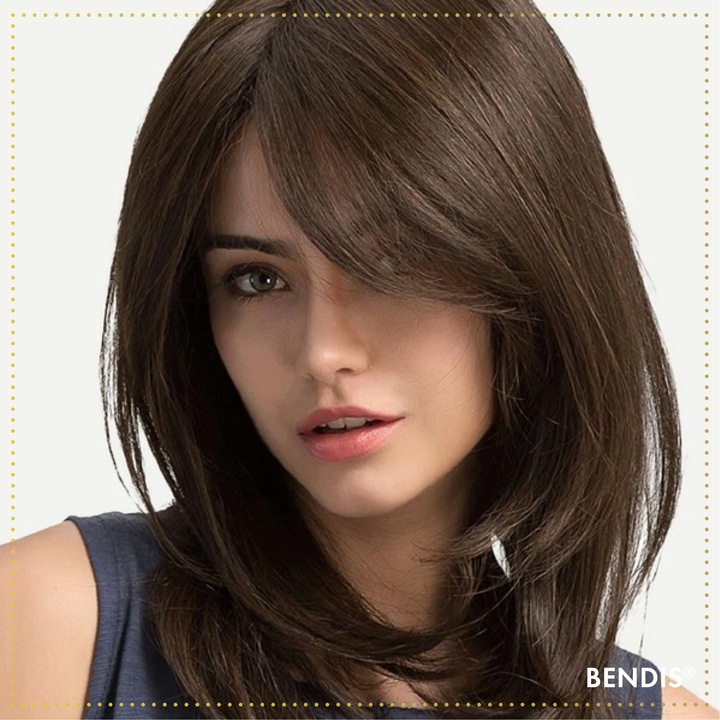 Peruca dama, culoarea Saten Inchis Natural, fibra Premium Futura Heat ...