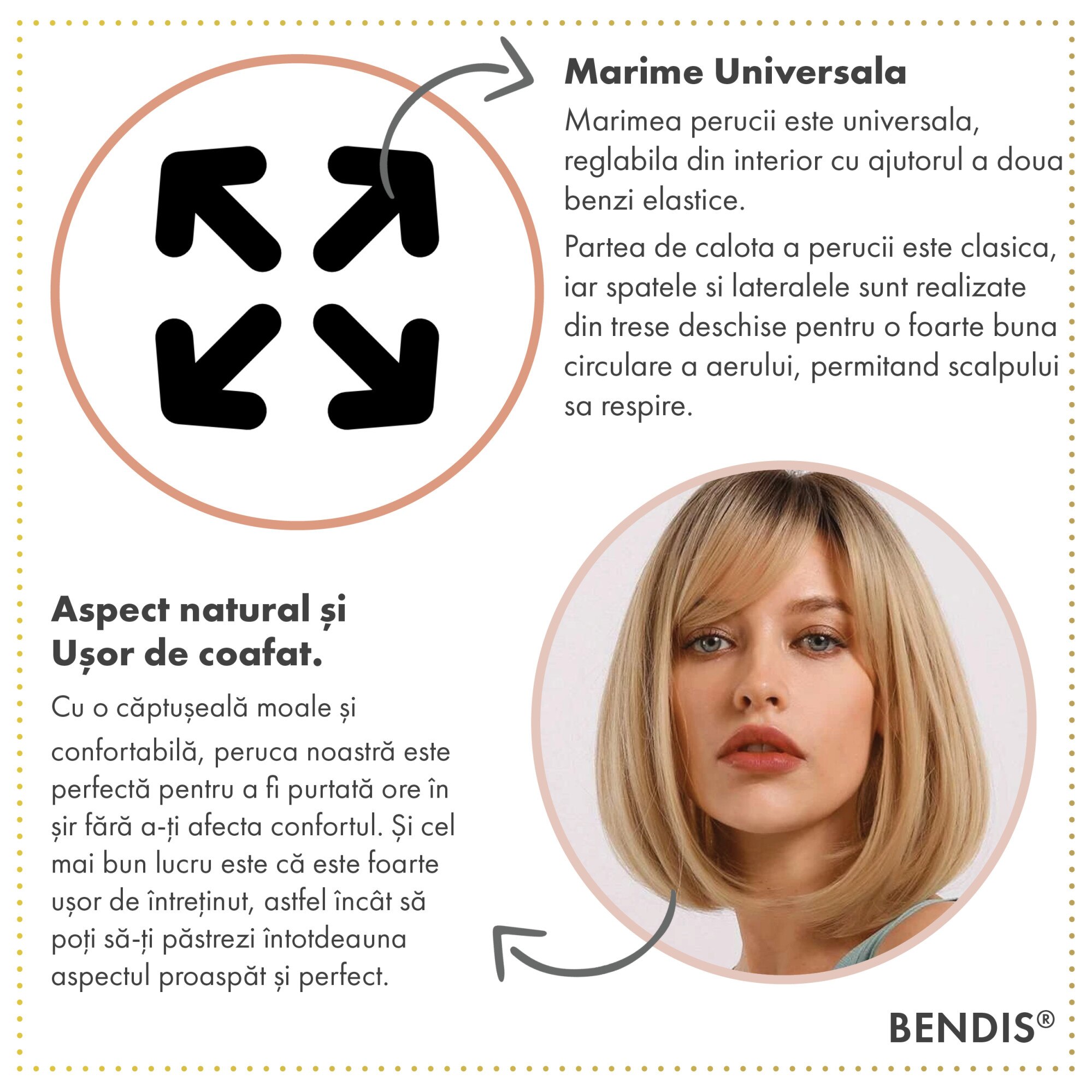 Peruca dama, culoarea Blond natural mediu, fibra Premium Futura Heat cu ...
