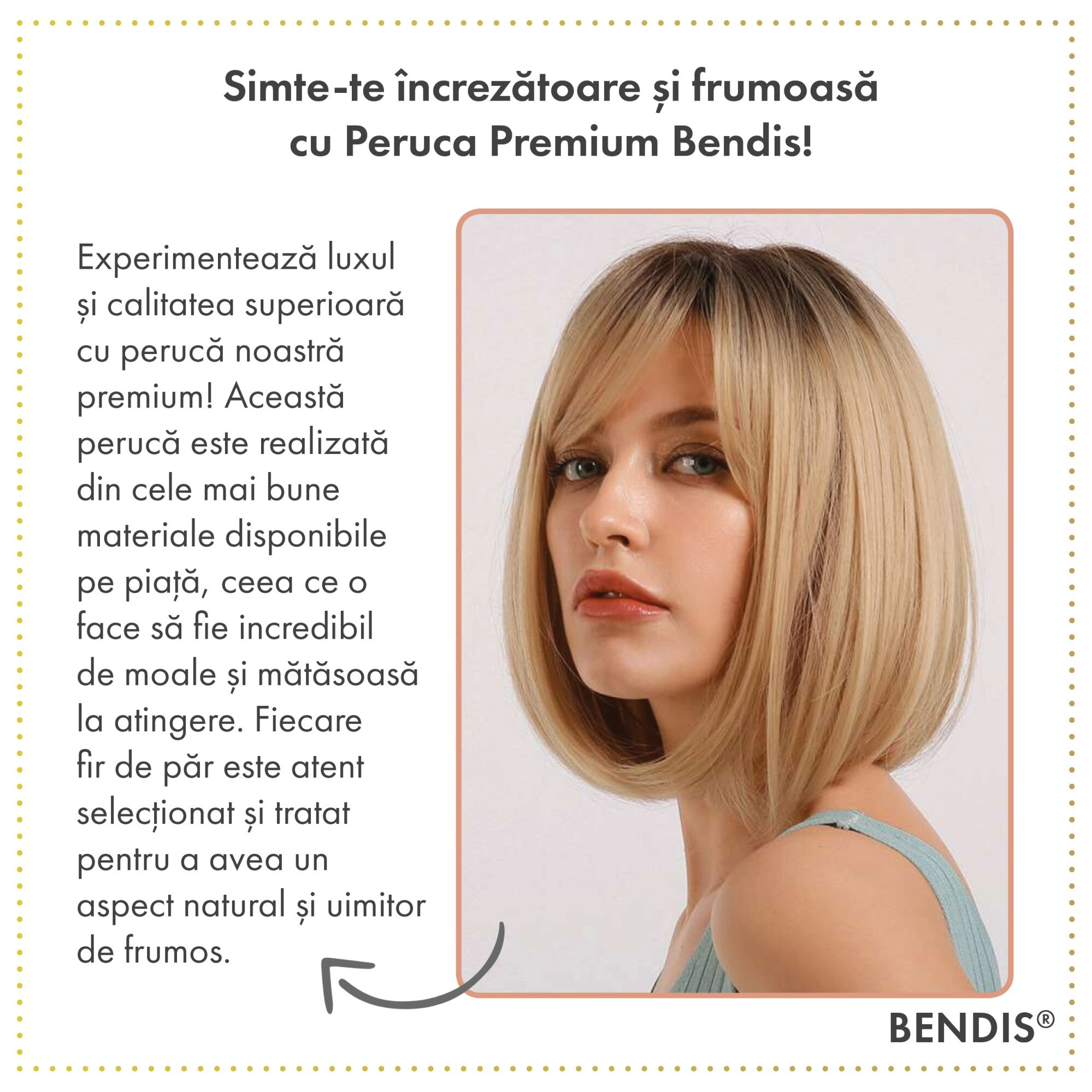 Peruca dama, culoarea Blond natural mediu, fibra Premium Futura Heat cu ...