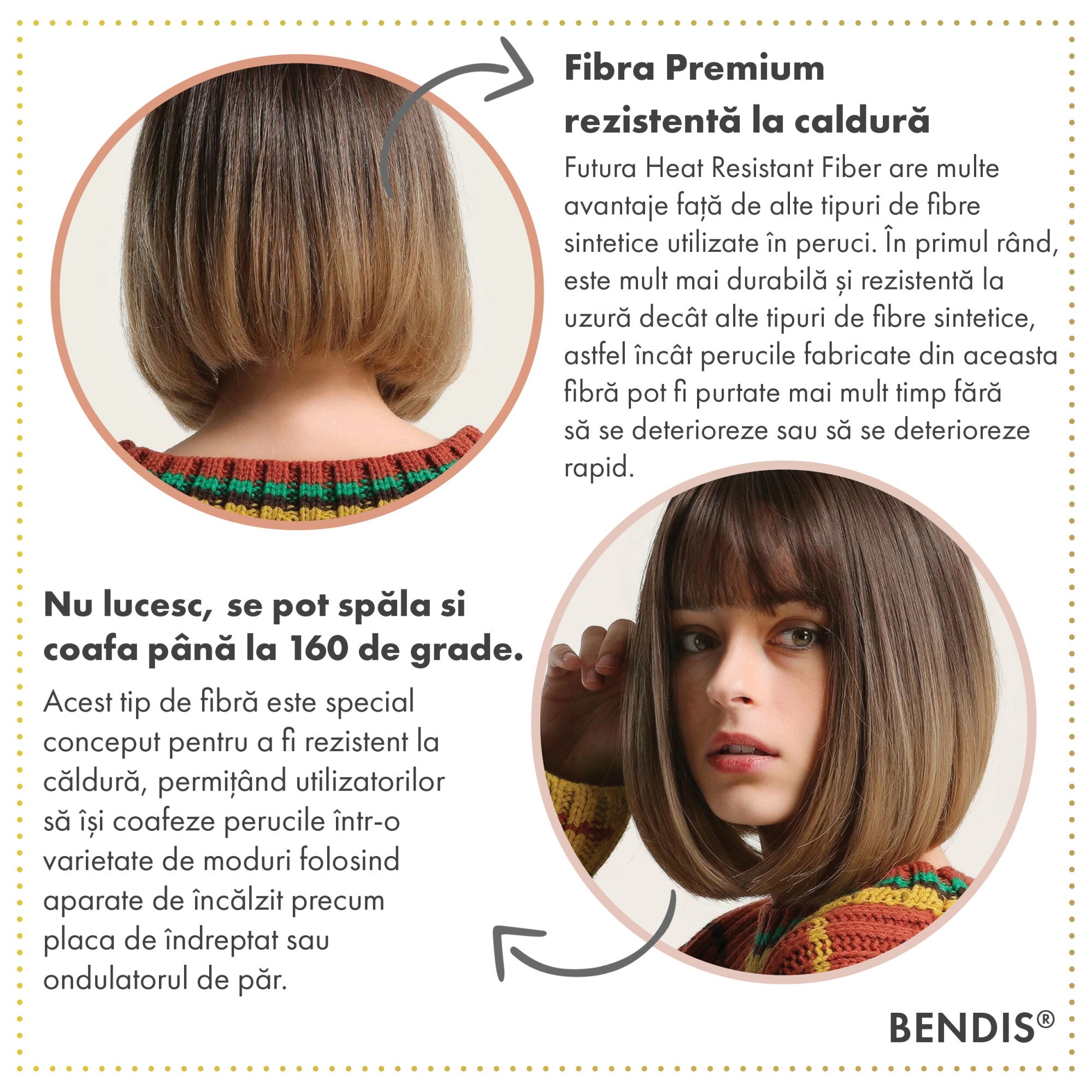 Peruca dama, culoarea Blond Castaniu Ombre, fibra Premium Futura Heat ...