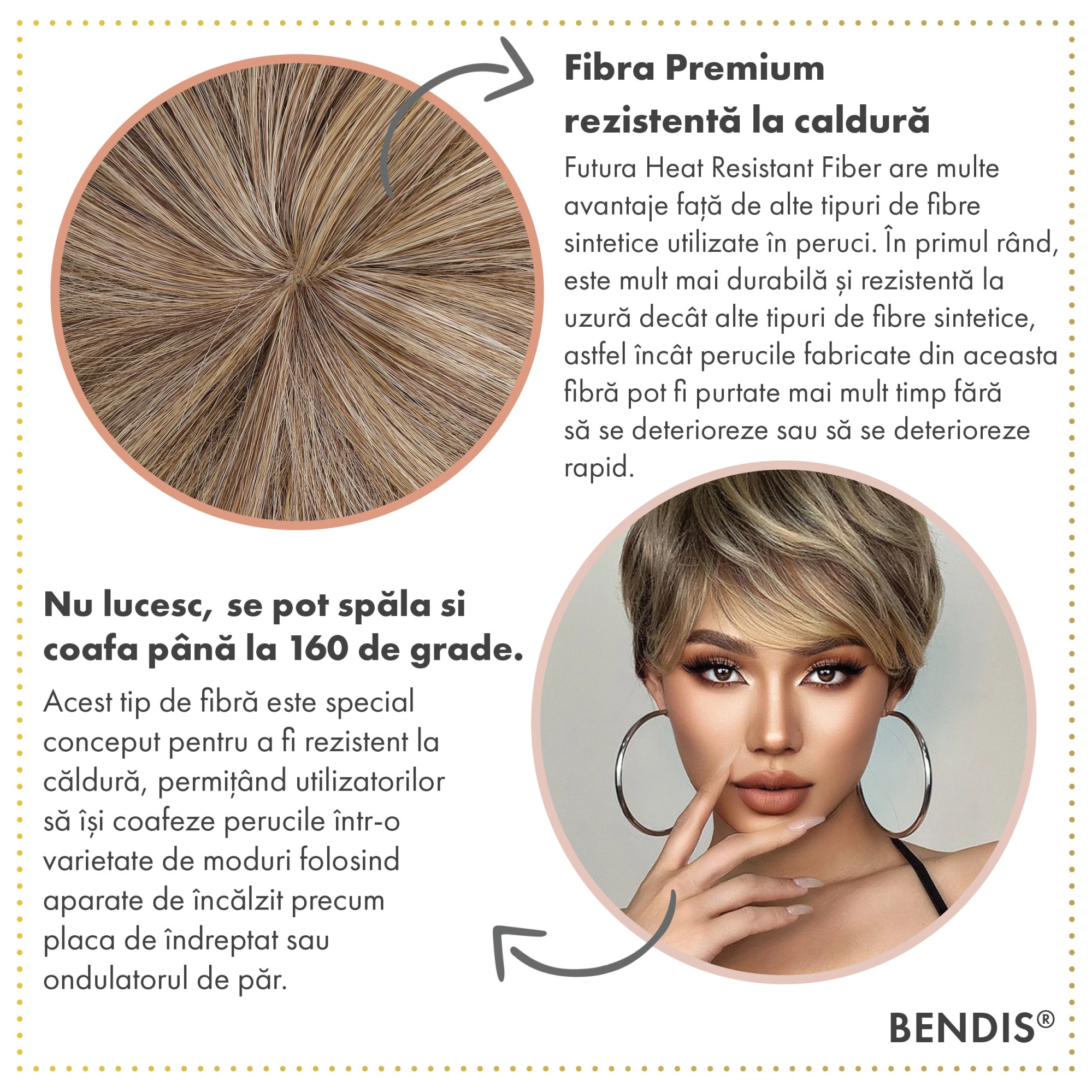 Peruca dama, culoarea Blond Suvitat, fibra Premium Futura Heat cu ...