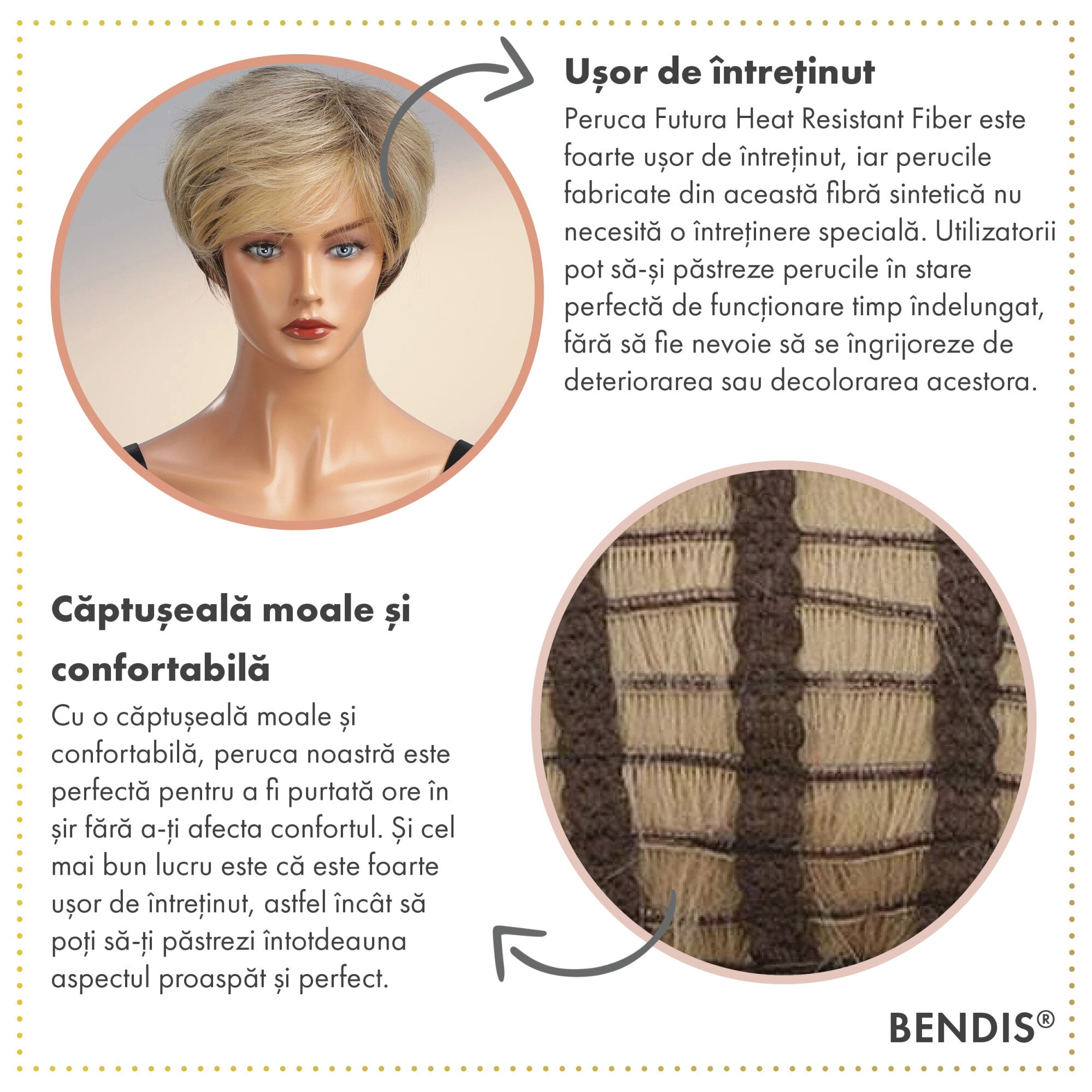 Peruca dama, culoarea Blond Suvitat, fibra Premium Futura Heat cu ...