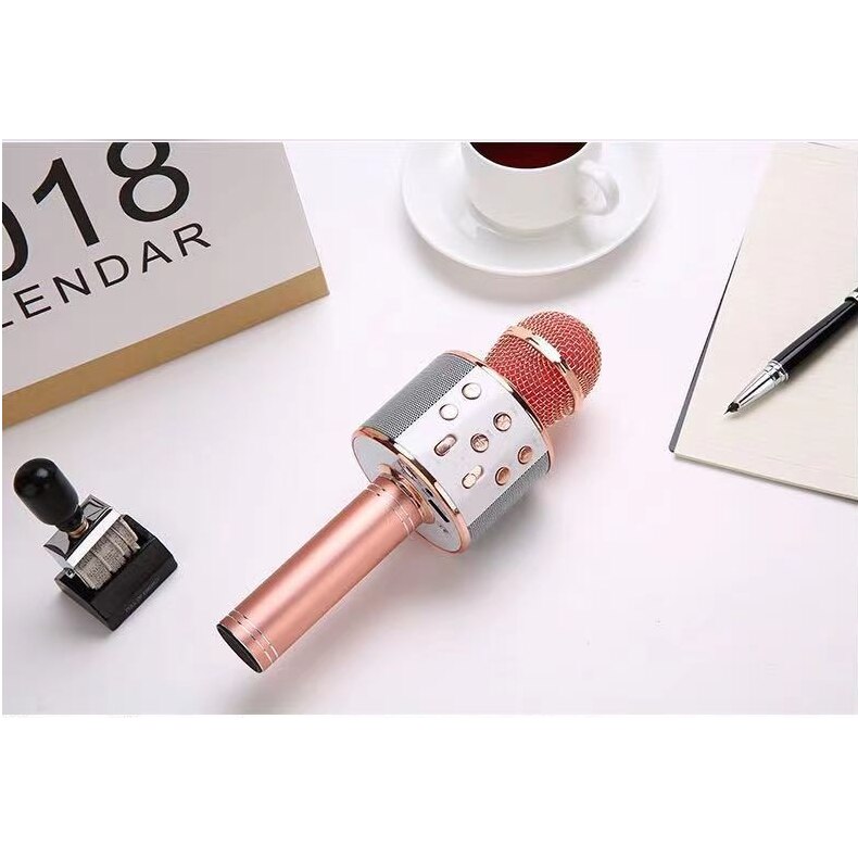 Miccrofon karaoke, Bluetooth, Rose gold - eMAG.ro