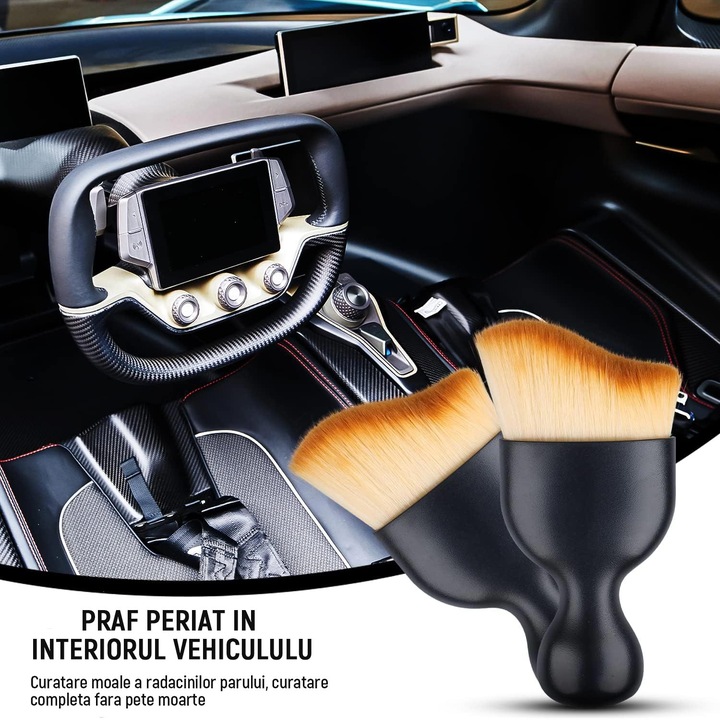 Set 4 perii curatare auto, pentru detailing si curatare interior ...