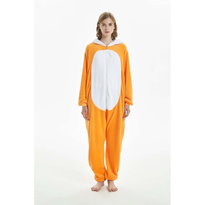 Детски карнавален костюм, кигуруми, модел Vulpita, оранжево / бяло, 5-6 ...