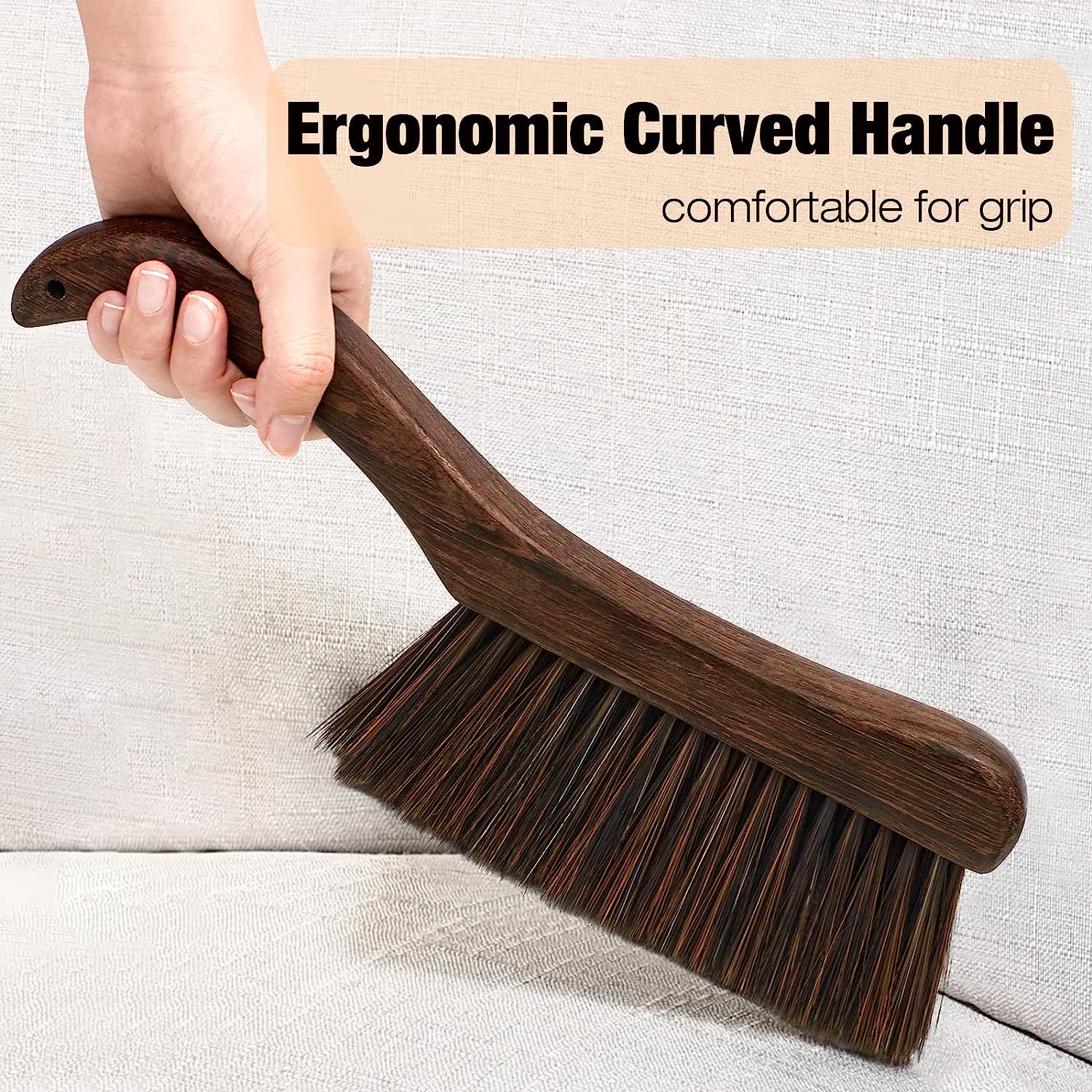 Perie de praf, Lemn, 32.5 cm, Maro - eMAG.ro