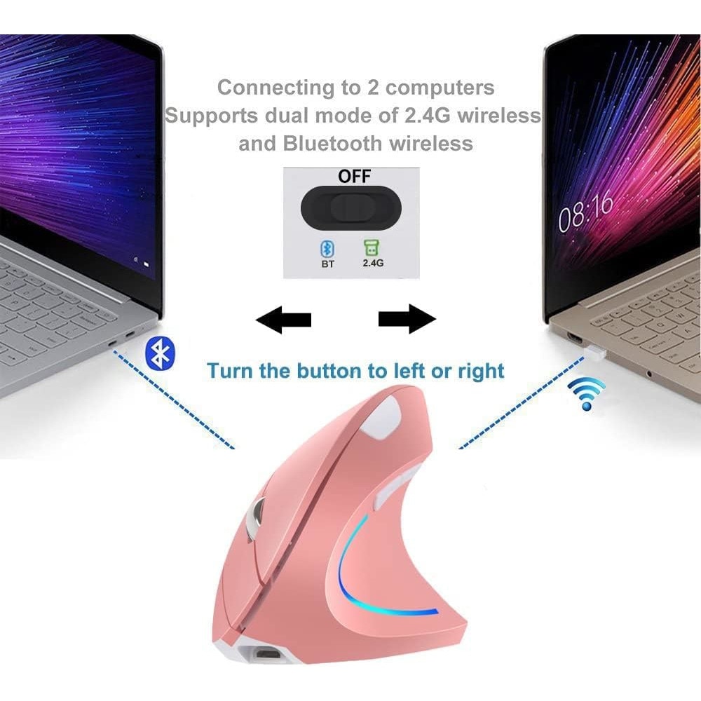 Mouse Ergonomic Wireless Vertical Excitat, silentios, 6 butoane ...