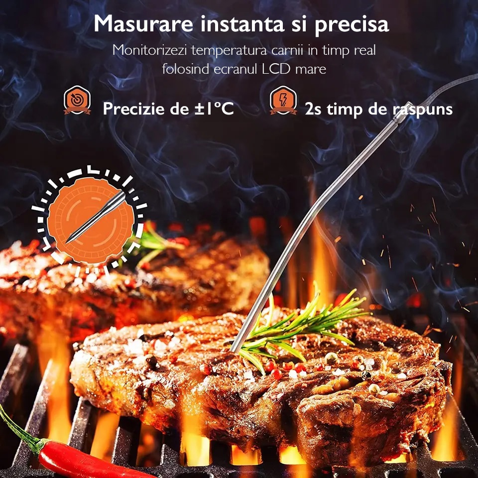 Termometru Digital de Bucatarie pentru Carne, Lichide, JustZEN® Display ...
