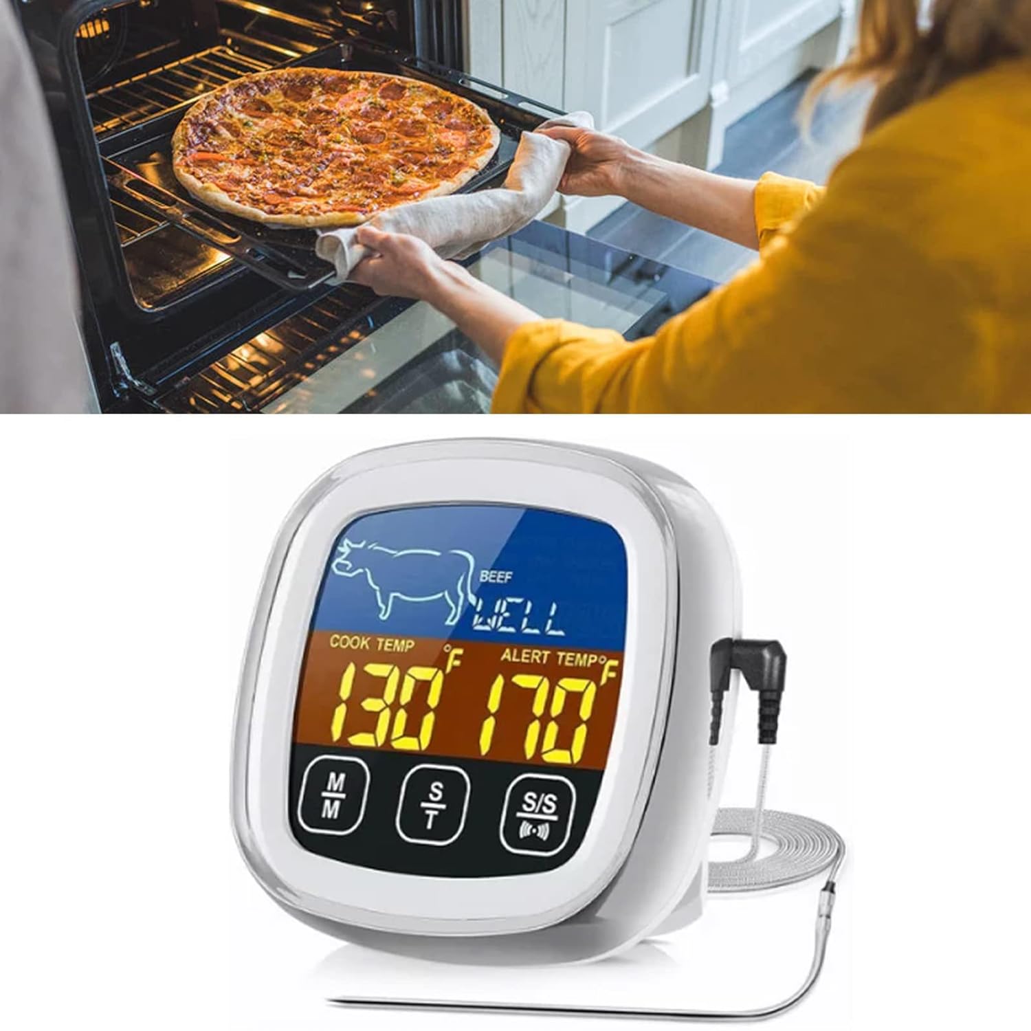 Termometru Digital de Bucatarie pentru Carne, Lichide, JustZEN® Display ...