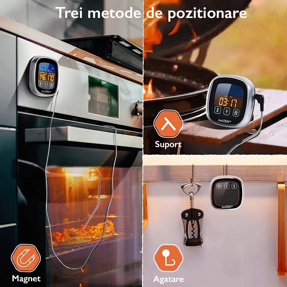 Termometru Digital de Bucatarie pentru Carne, Lichide, JustZEN® Display ...