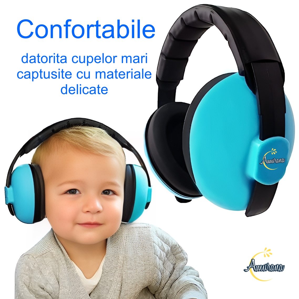 Casca antifonica pentru copii si bebelusi 0-36 luni, Amurana, SNR 26 DB ...