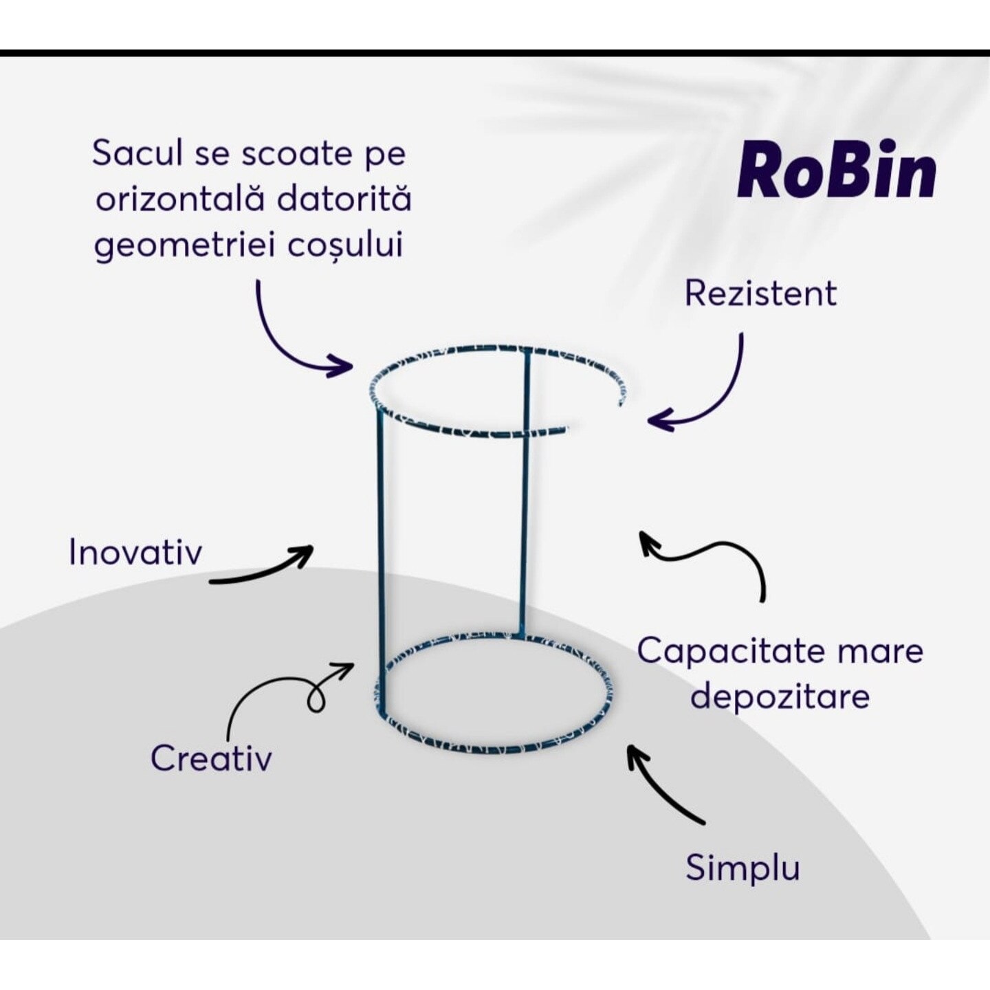 Cos de gunoi RoBin, Negru, 38 cm, 23 l - eMAG.ro
