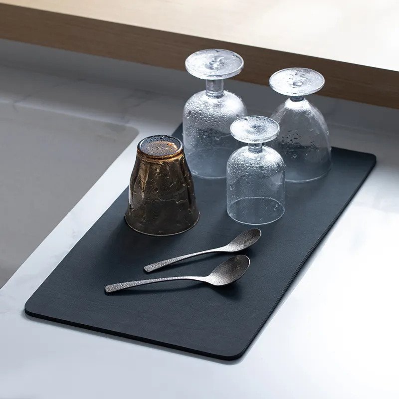 Covoras absorbant anti-alunecare pentru blat de bucatarie Happy Meow ...