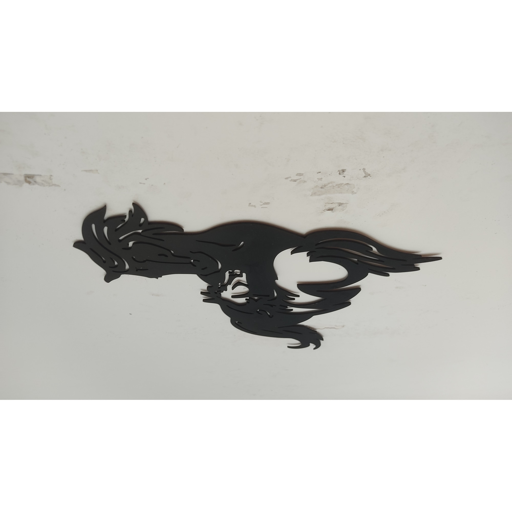 Decor Perete, MDF, Forma Cal fara Rama, 50cmX40cm, Negru - eMAG.ro