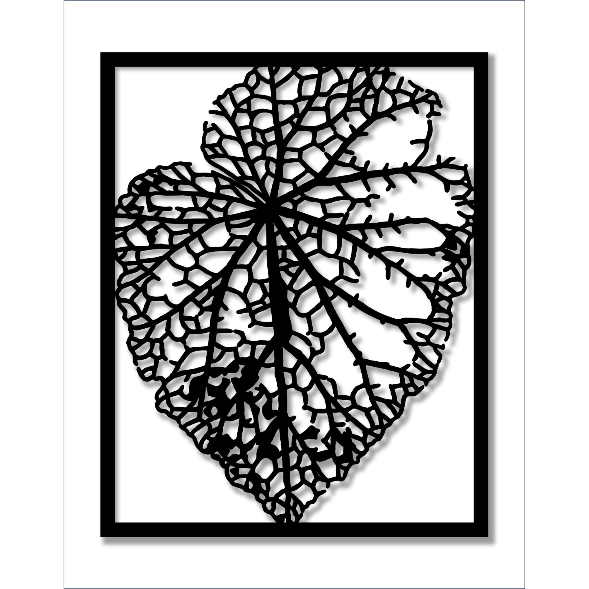 Decor Perete, MDF, Forma Frunze, 50x40 cm, Negru - eMAG.ro