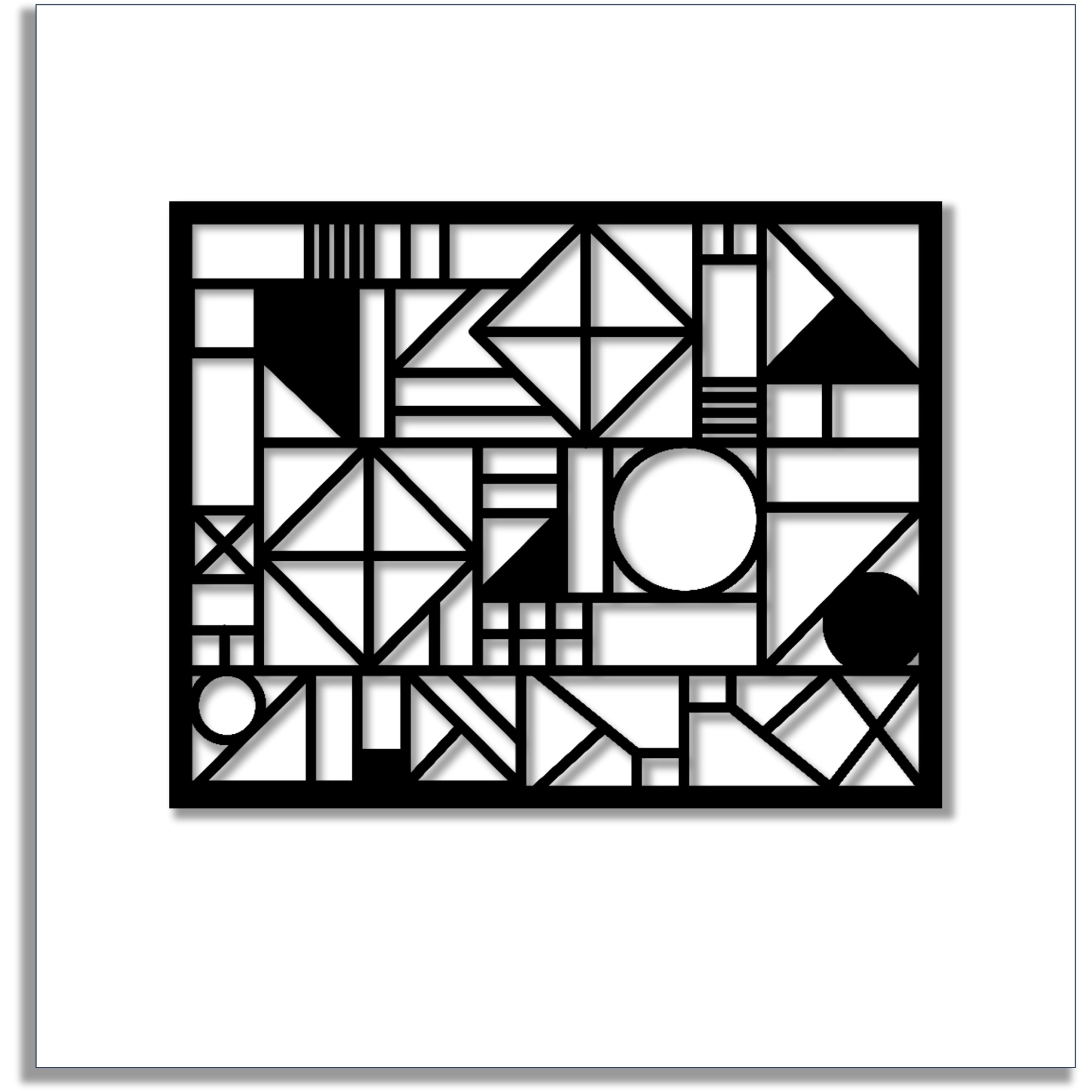 Decor Perete, MDF, Geometric, 50cm X 40cm, Negru - eMAG.ro