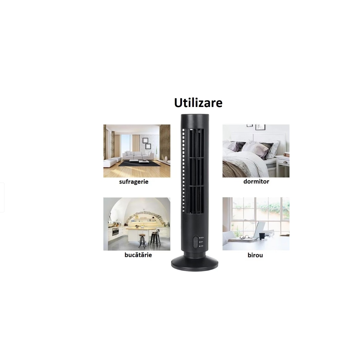 Ventilator tip turn, AVEC, portabil pentru birou/calatorii, putere 2.5W cu stecher si adaptor ...