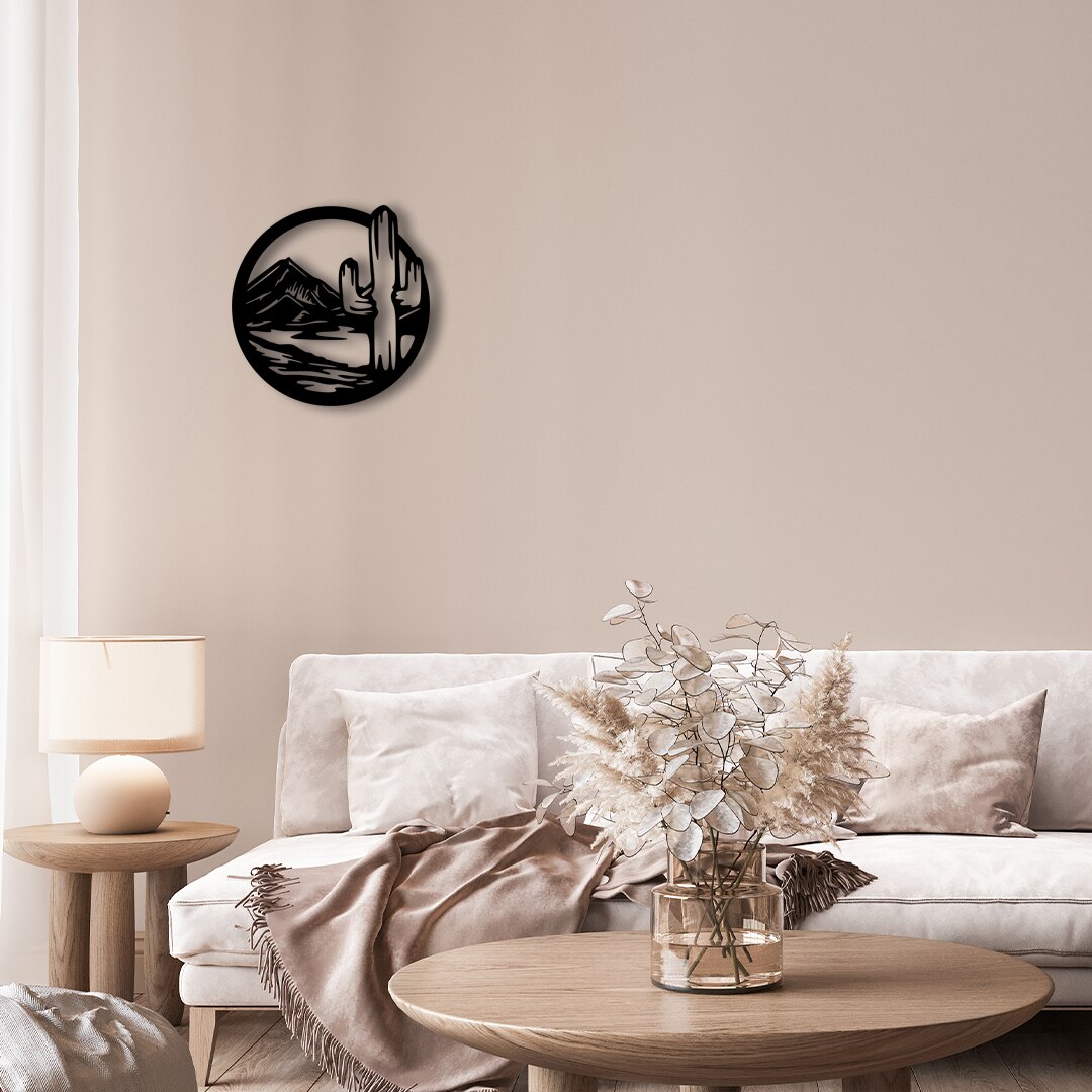 Decor Perete, MDF, Rotund, Forma Cactus, Negru - eMAG.ro