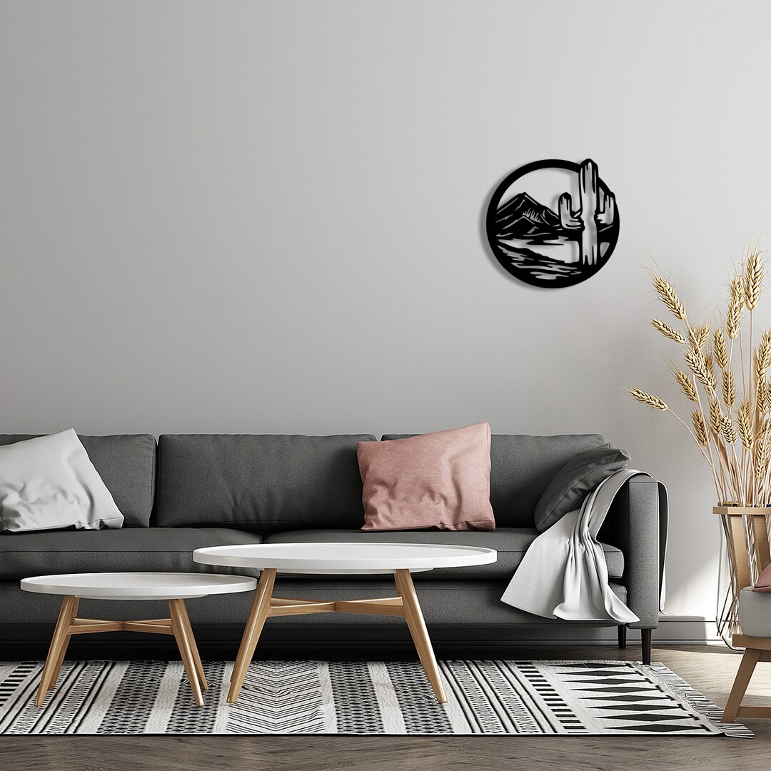 Decor Perete, MDF, Rotund, Forma Cactus, Negru - eMAG.ro