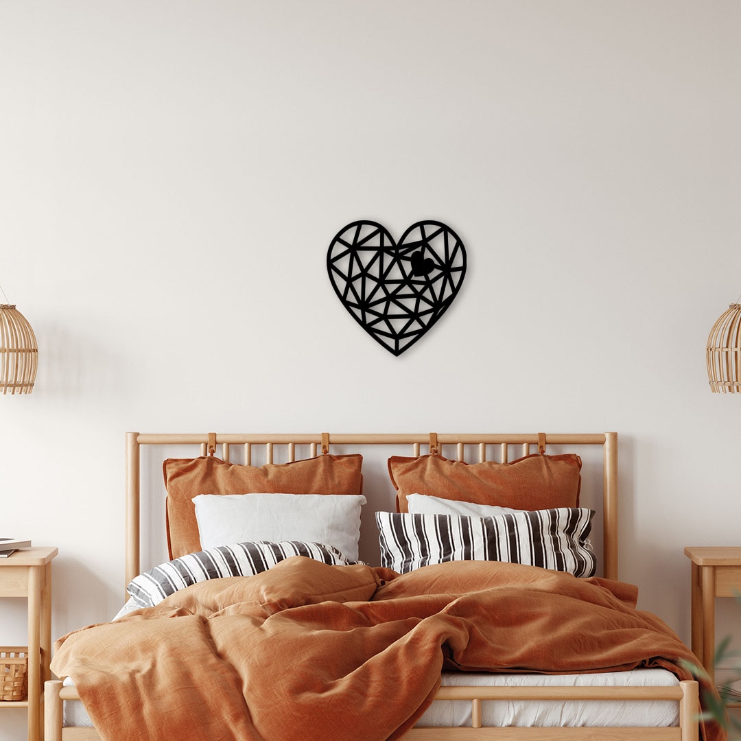 Decor Perete, MDF, Forma Inima, Negru - eMAG.ro