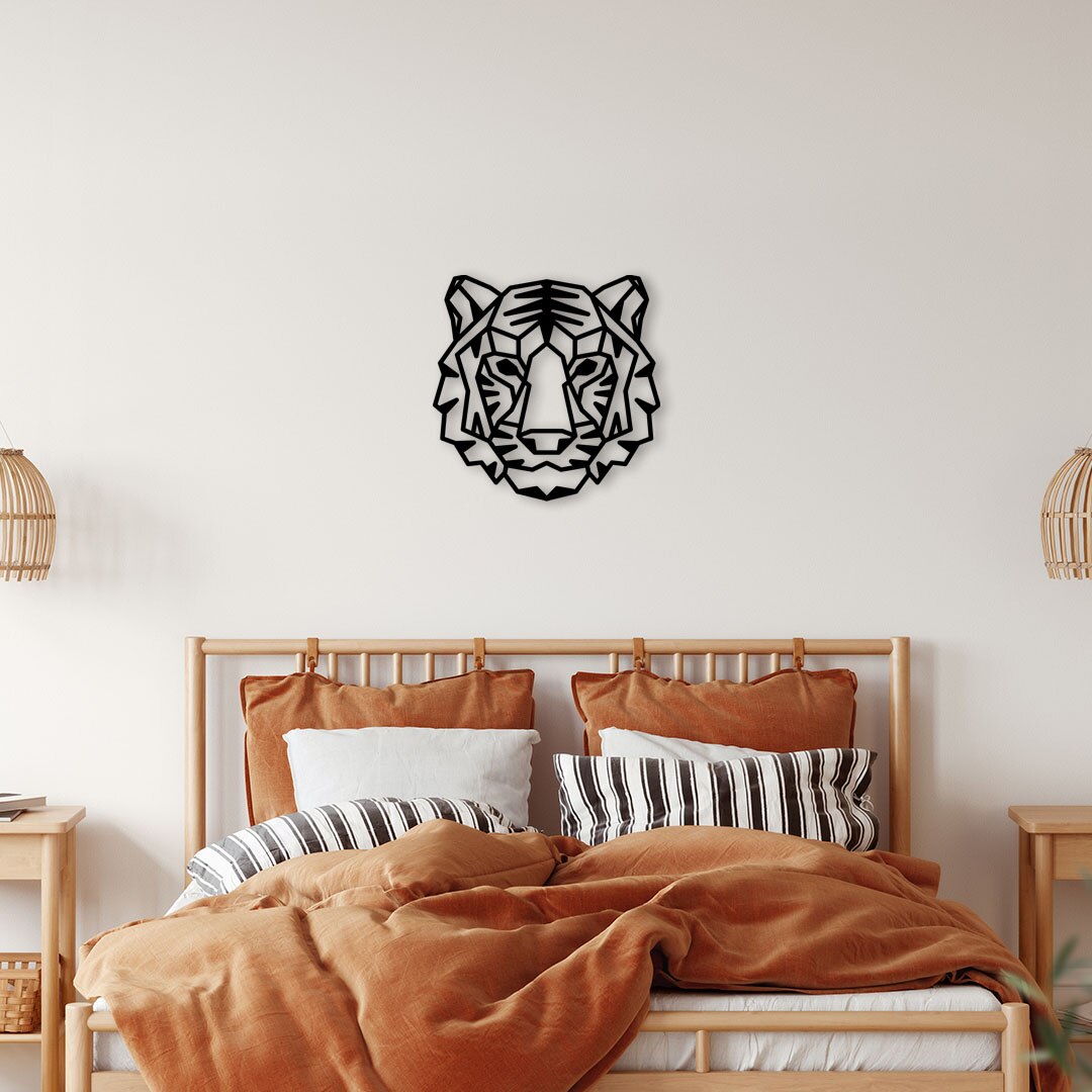 Decor Perete, MDF, Forma Cap Leu, Negru - eMAG.ro