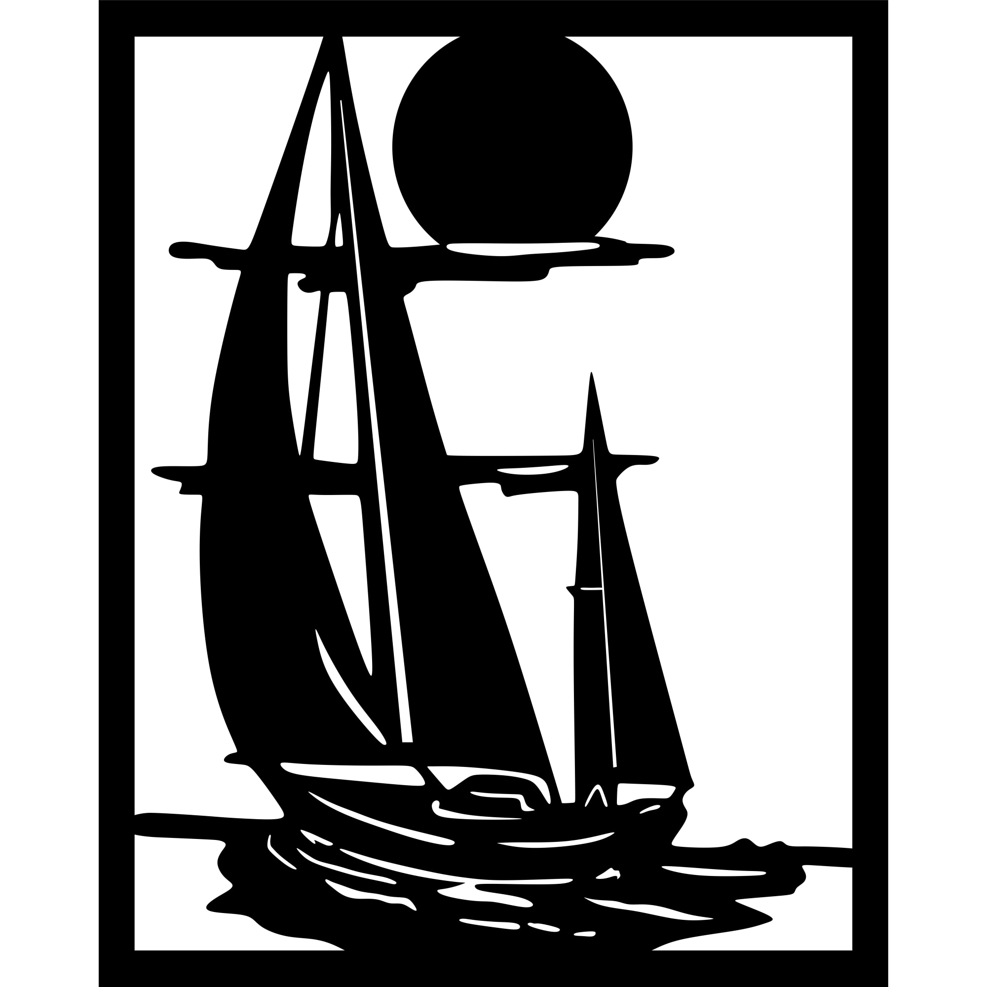 Decor Perete, MDF, Panorama cu Barca, 50cmX40cm, Negru - eMAG.ro