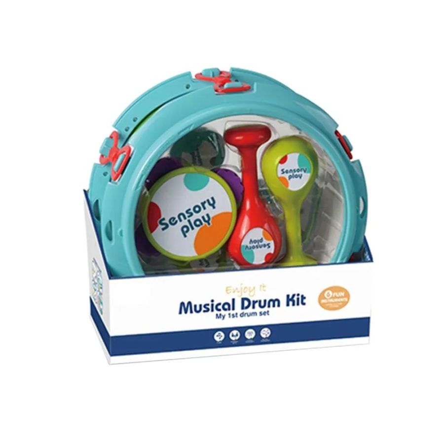 Set cu instrumente muzicale Ocie Drum Sensory Play, 6 piese - eMAG.ro