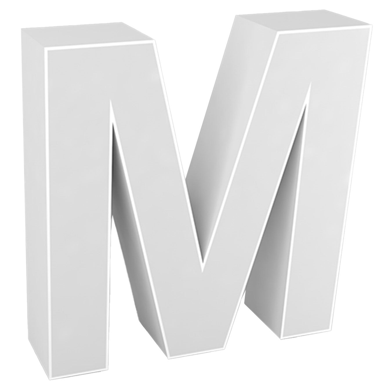 Litera volumetrica LED abcMIX seria pentru perete, litera M mare, 150mm ...