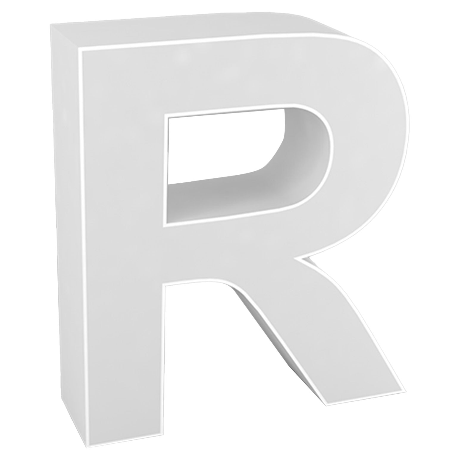 Litera volumetrica LED abcMIX seria pentru perete, litera R mare, 150mm ...