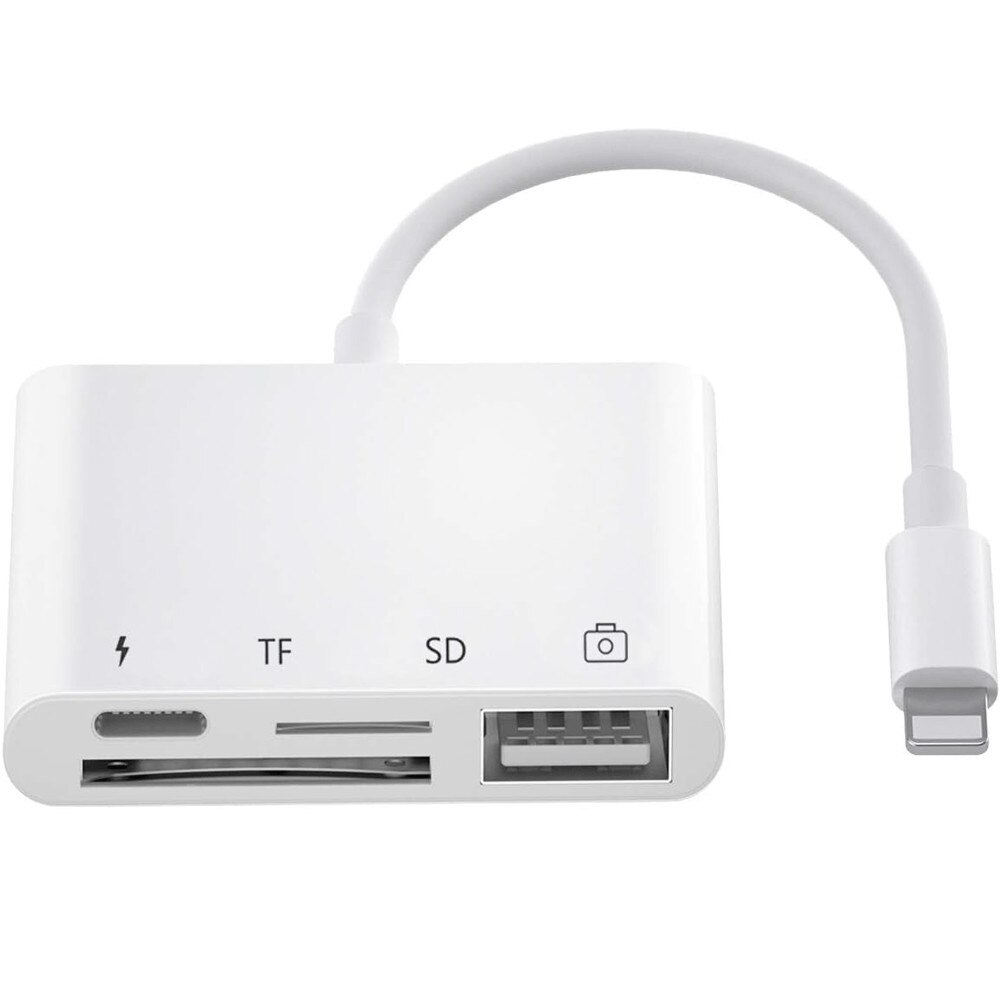 Cititor de carduri, Vaxiuja, 4 in 1, Lightning la USB, Lightning, SD ...