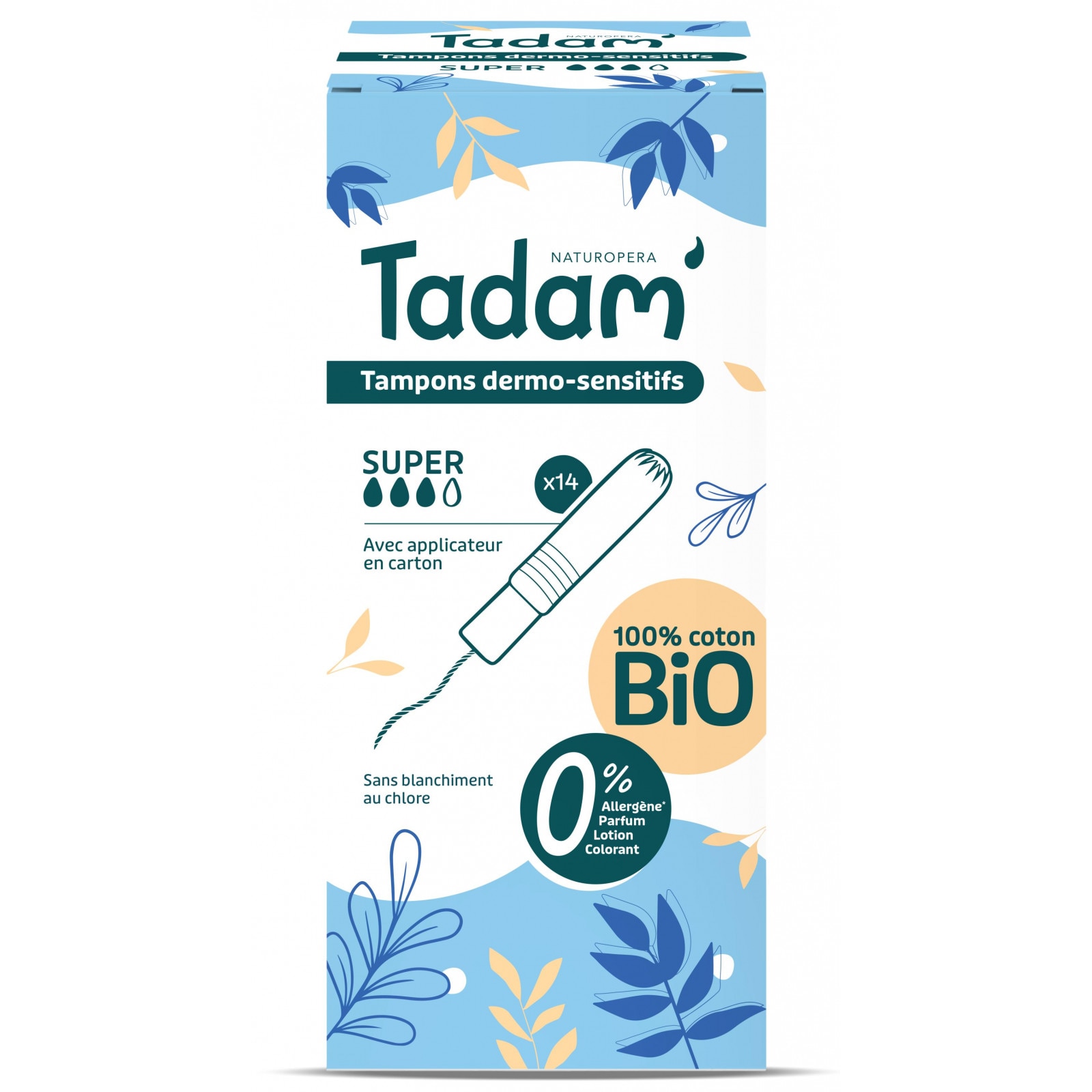 Tampoane BIO hipoalergenice Super(cu aplicator) Tadam - eMAG.ro