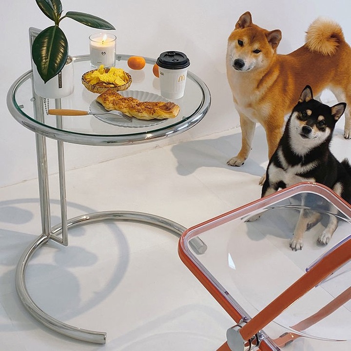 Masuta de cafea, WALALLA, Metal/Sticla, 51cm, Argintiu/Transparent - eMAG.ro