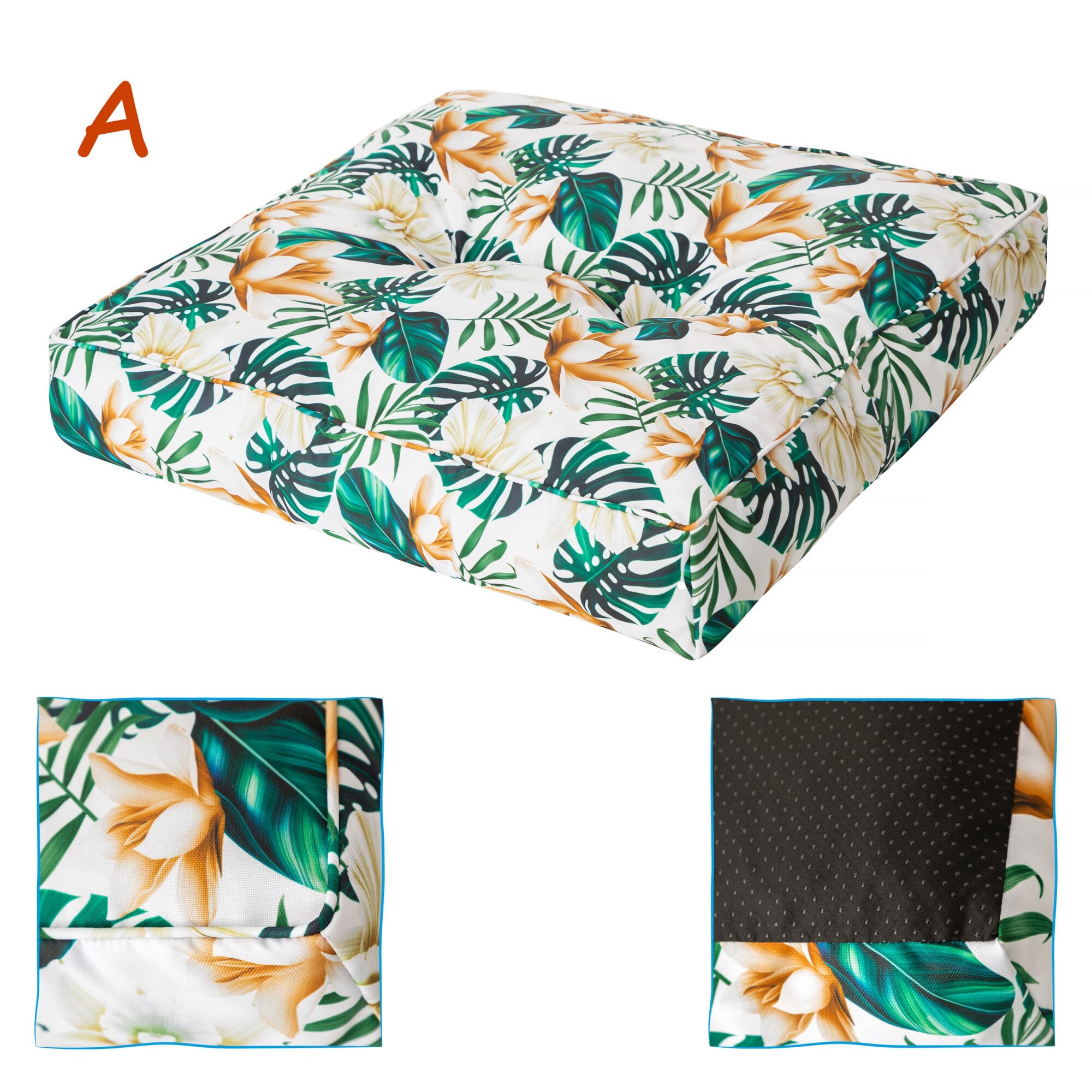 Perna scaun de gradina KAJA R1 50x50, Flori Albe - eMAG.ro