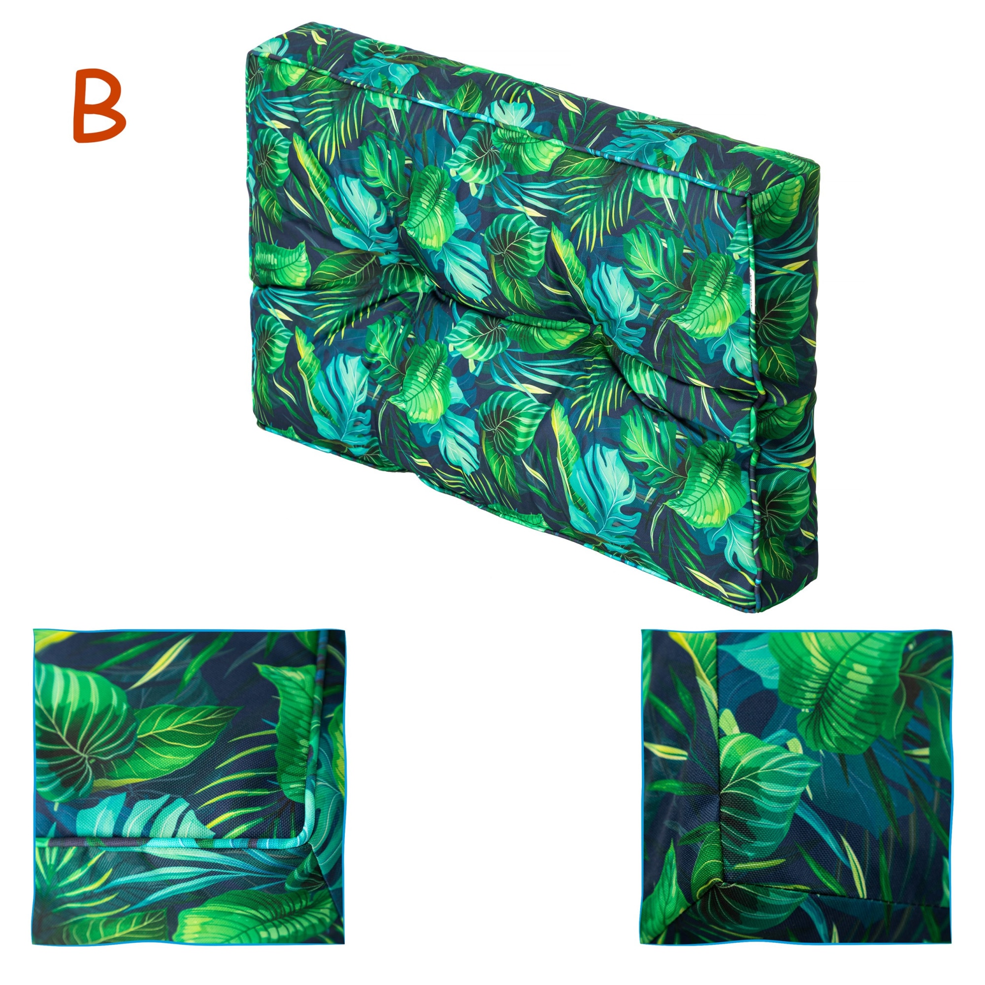 Perna scaun de gradina KAJA, R2 60x60, Albastru + Frunze Albastre - eMAG.ro