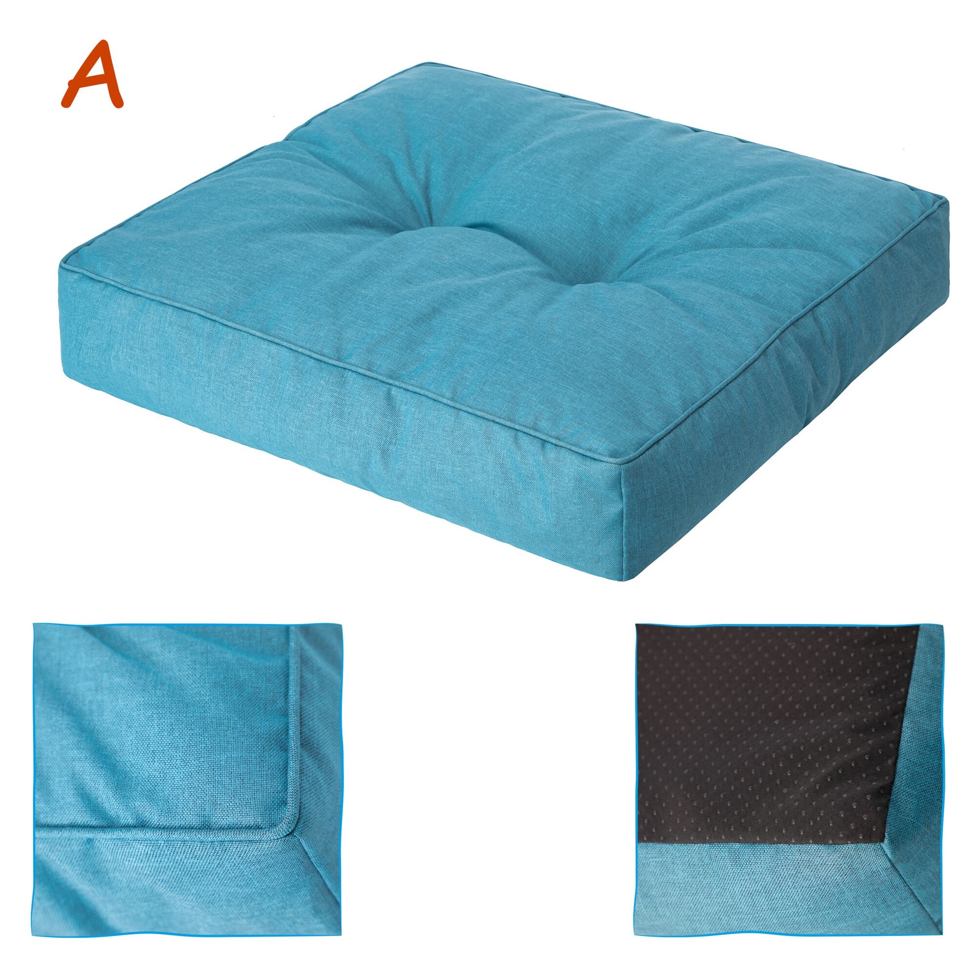 Perna scaun de gradina KAJA, R2 60x60, Albastru + Frunze Albastre - eMAG.ro