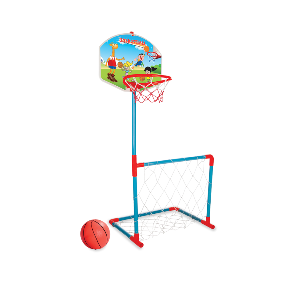 Set 2 in 1 pentru baschet si fotbal pentru copii 70 cm x 80 cm x 122 cm ...