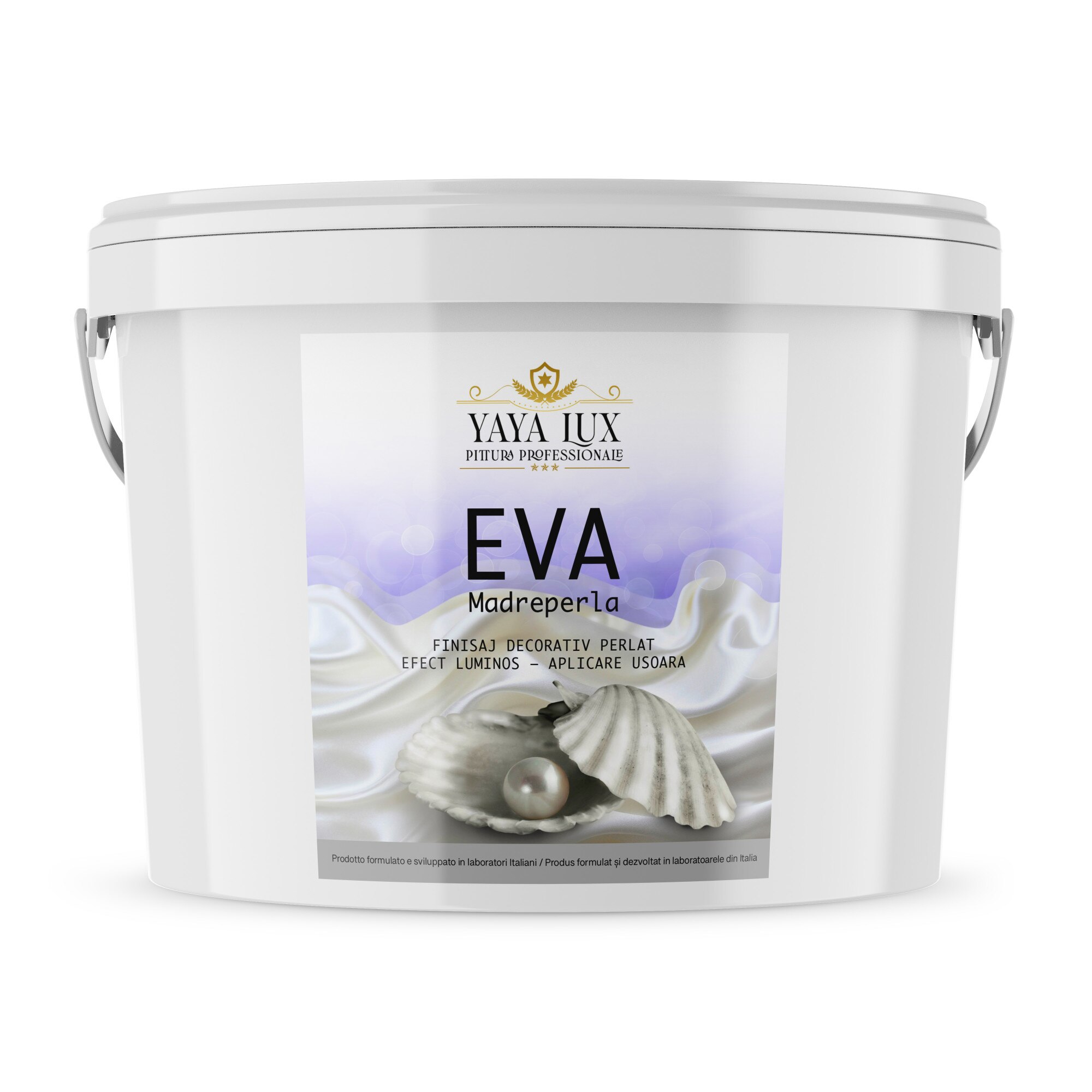 Декоративна боя YaYa Color Eva, Със стъклени люспи, Перлено бяло, 5 л ...