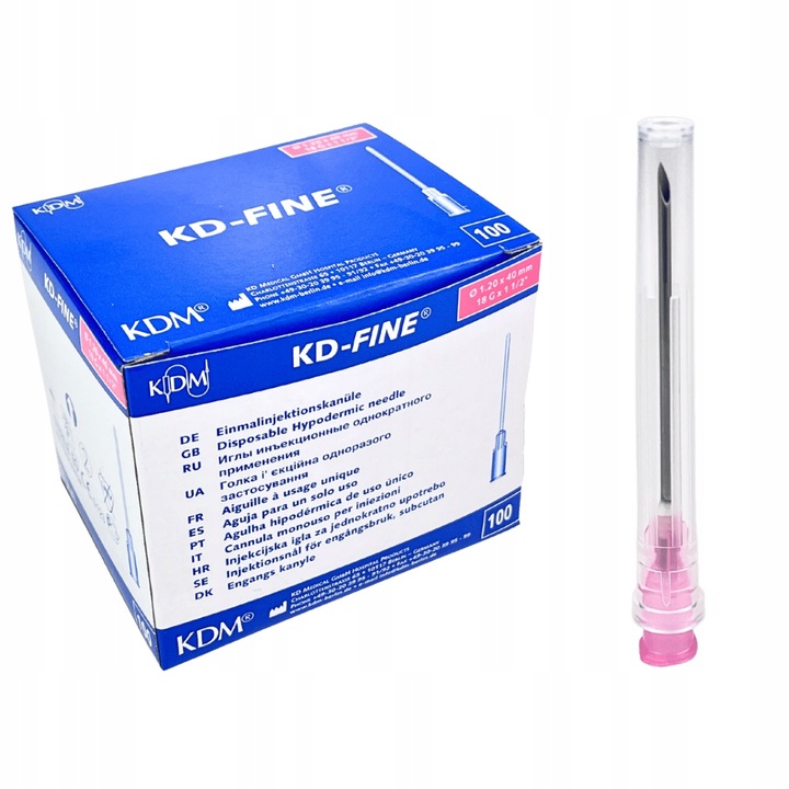Ace seringa, KD-FINE KDM, 1.2x40 mm, 18G, 100 buc - eMAG.ro