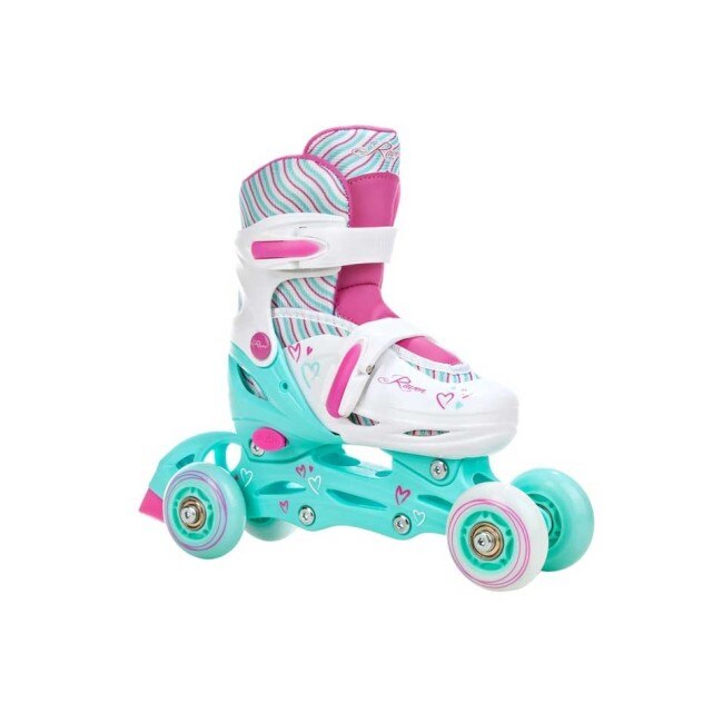 Role Reglabile Raven Loret, Roti cu LED, Turcoaz/Roz, XS(27-30) - eMAG.ro