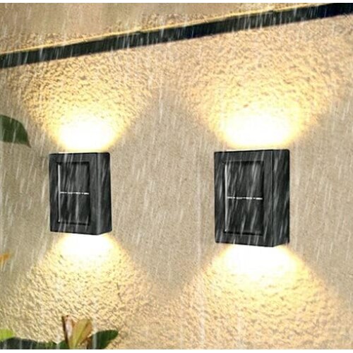 Set 2 lampi solare pentru perete exterior iluminare sus jos lumina ...
