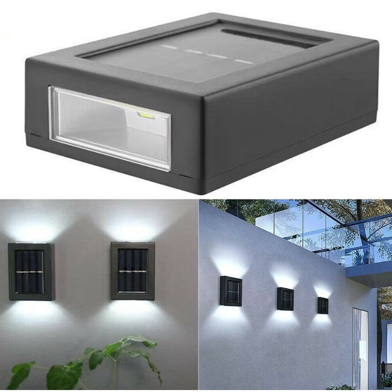 Set 2 lampi solare pentru perete exterior iluminare sus jos lumina ...