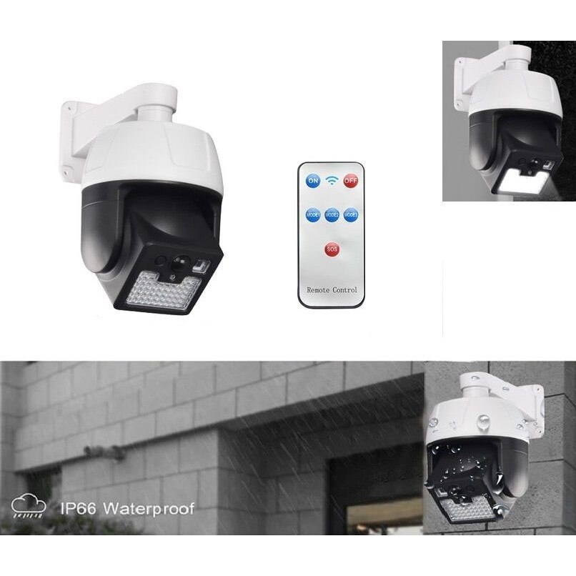 Lampa cu incarcare solara, tip camera falsa, 44 x SMD LED, rotire 360 ...