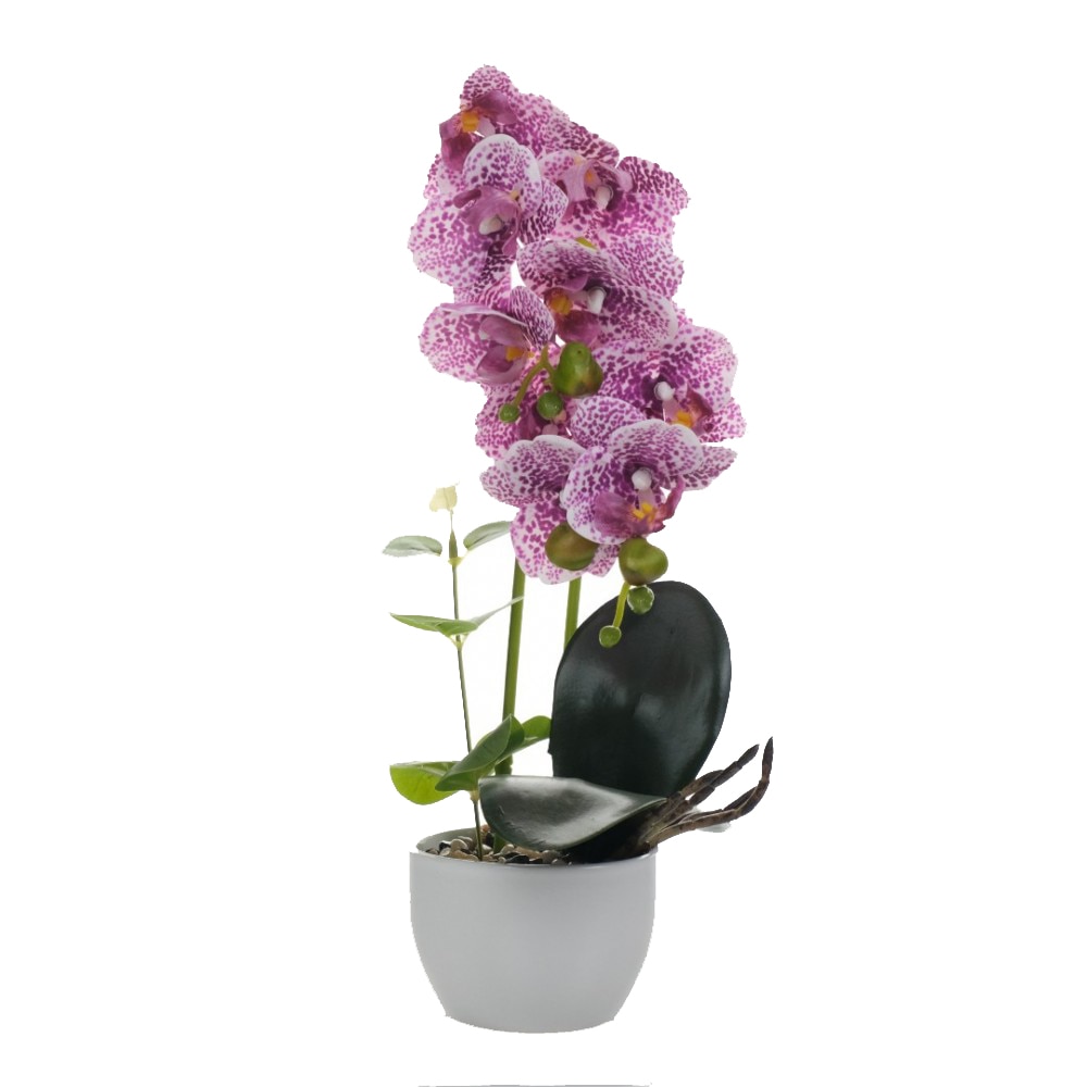 Orhidee artificiala in ghiveci Ceramic, Mov, 35 cm - eMAG.ro