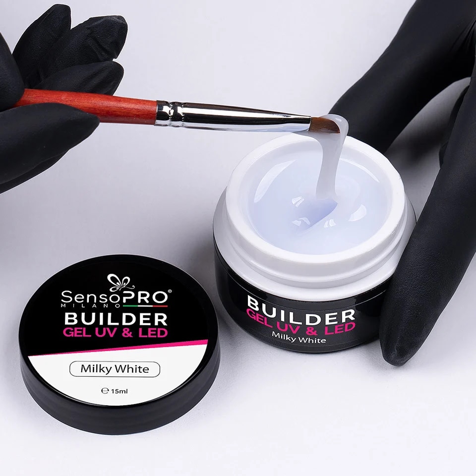 Gel Constructie Unghii SensoPRO Milano - Milky White 15ml - eMAG.ro