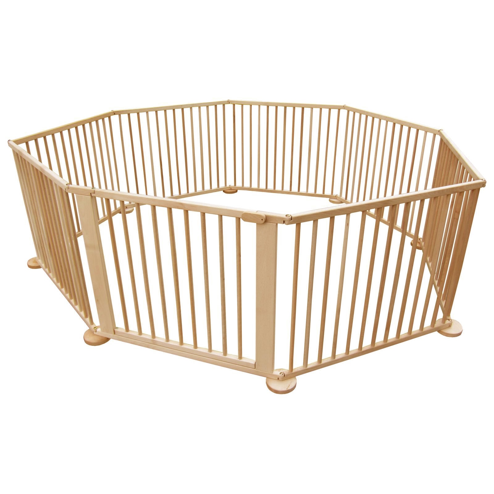 Tarc de joaca 8 laturi pentru copii, din lemn de fag, Primii Pasi, TJ02 ...