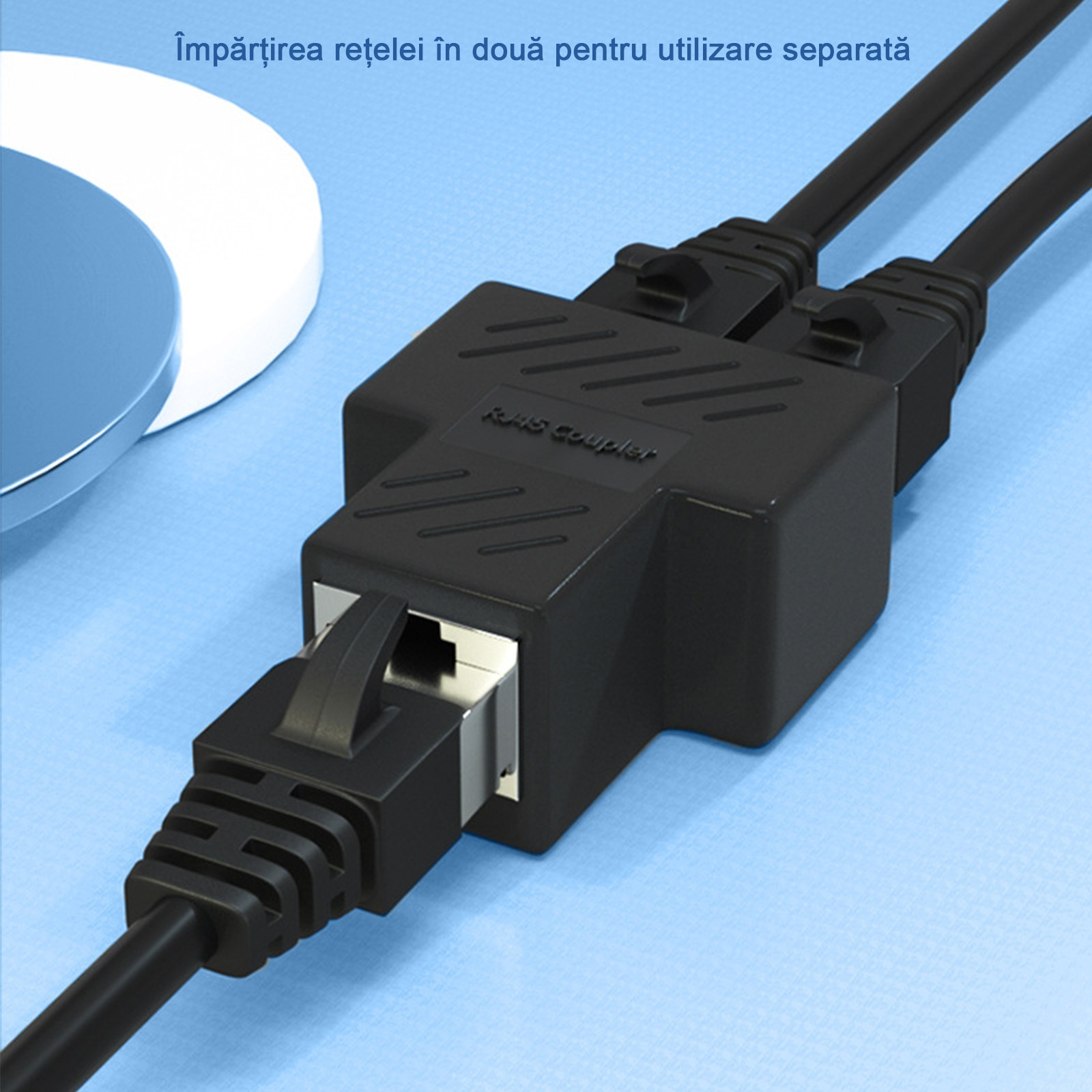 Set 2 Splittere cablu retea RJ45, NUODWELL, Retea LAN, Ethernet, Cablu ...