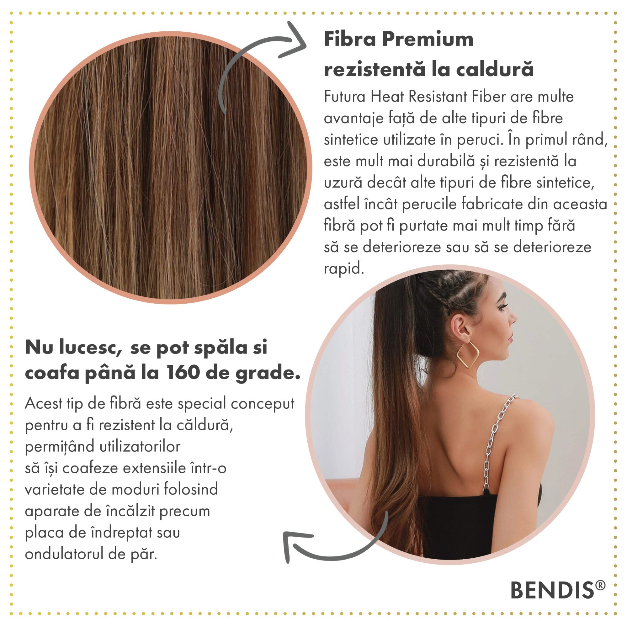 Extensie de par, coada de par tip ponytail dama, culoarea Saten Aluna ...