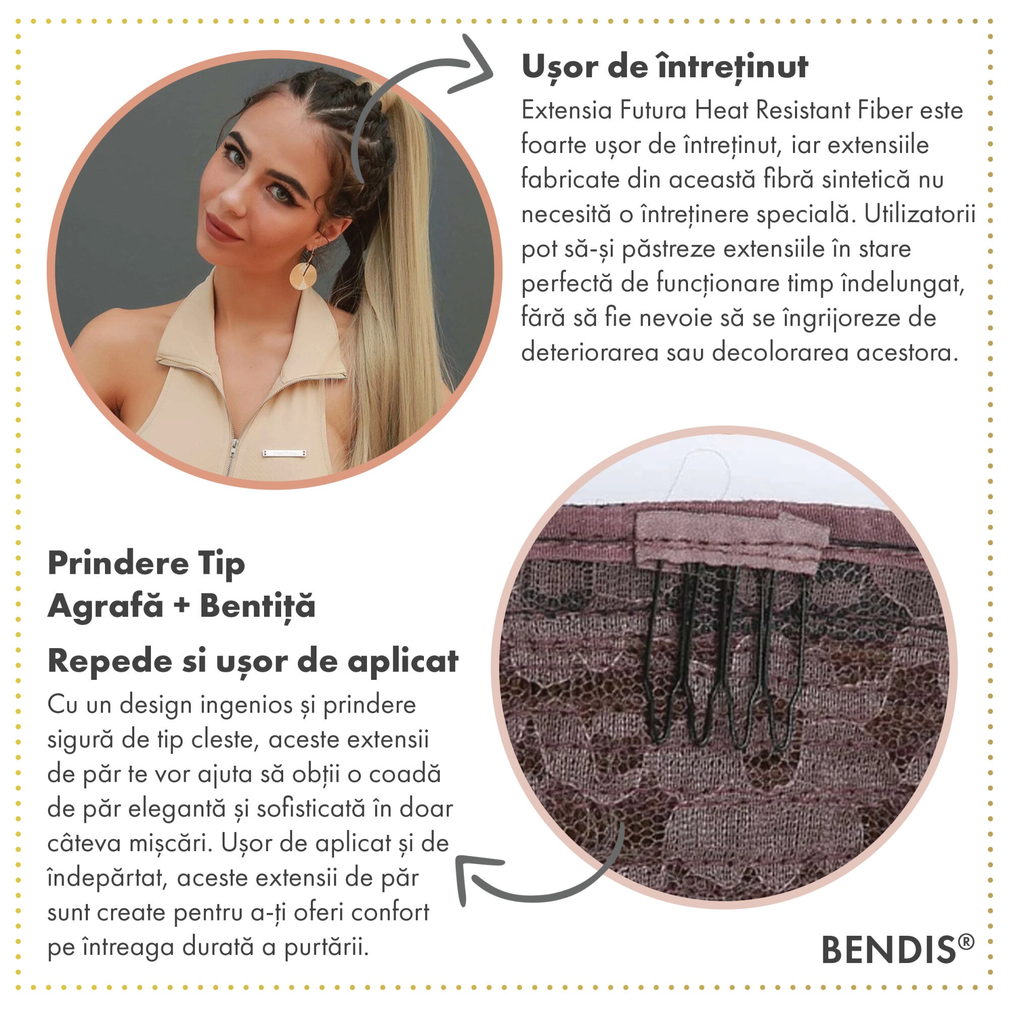 Extensie de par, coada de par tip ponytail dama, culoarea Blond Deschis ...