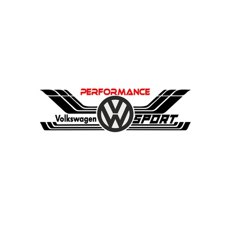 Sticker auto vw - volkswagen, sport, negru-rosu,34x9,8 cm, sticker-shop ...